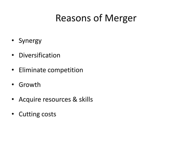 Meaning & Reasons, Calculation of Merger Effects | PPTX | Mergers and ...