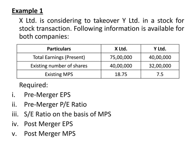 Meaning & Reasons, Calculation of Merger Effects | PPTX | Mergers and ...