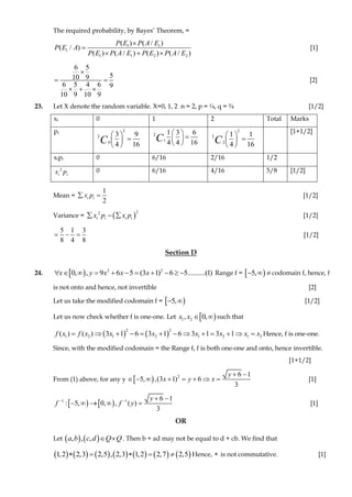Changed pattern of CBSE Class XII Mathematics -2016-17-with_marking_scheme | PDF