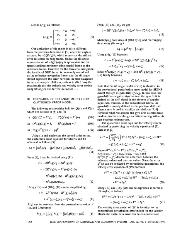 strapdown ins error model for multipurpose alignment | PDF | Auto ...