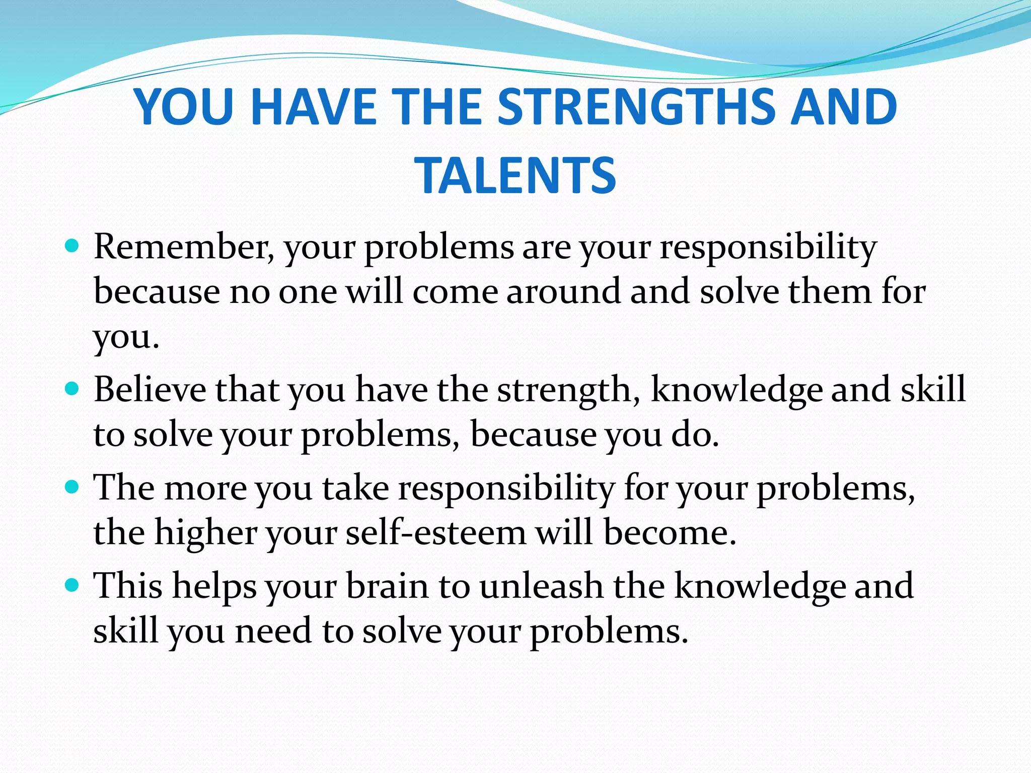 Take 100% responsibility to increase your self-esteem | PPTX