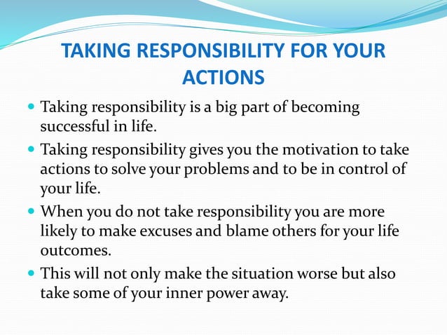 Take 100% responsibility to increase your self-esteem | PPT