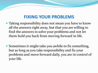 Take 100% responsibility to increase your self-esteem | PPT