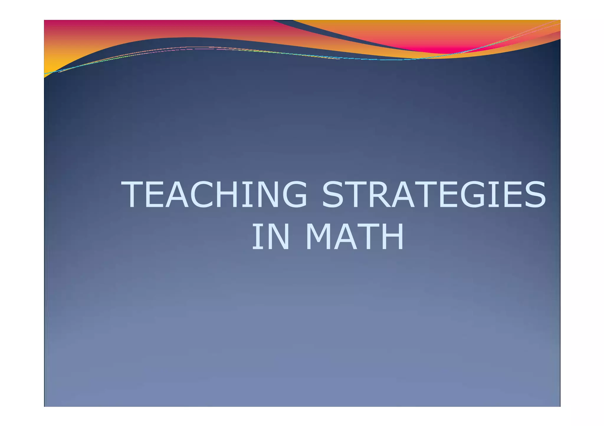 32 teaching strategies in math | PDF