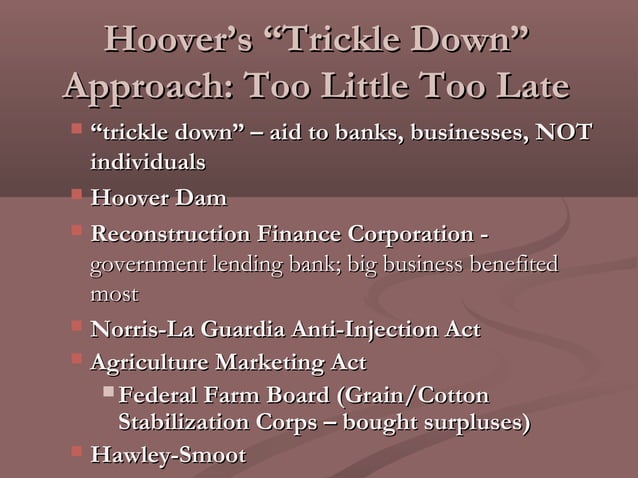 Hoover, the Stock Market Crash and the Depression | PPT