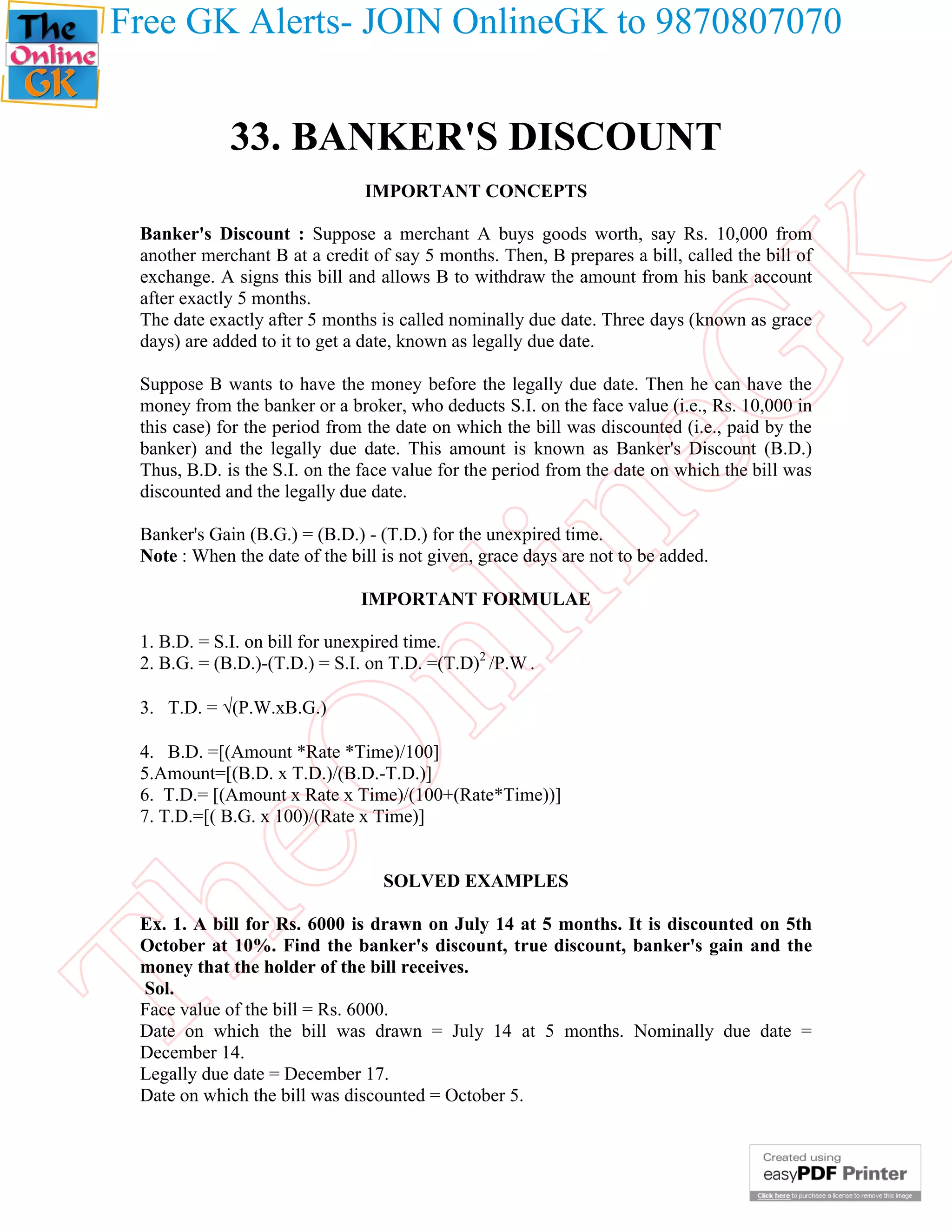 33. bankers discount | PDF