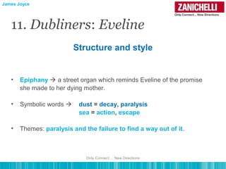 James Joyce slide "Only connect...New directions" |ZANICHELLI| | PPT