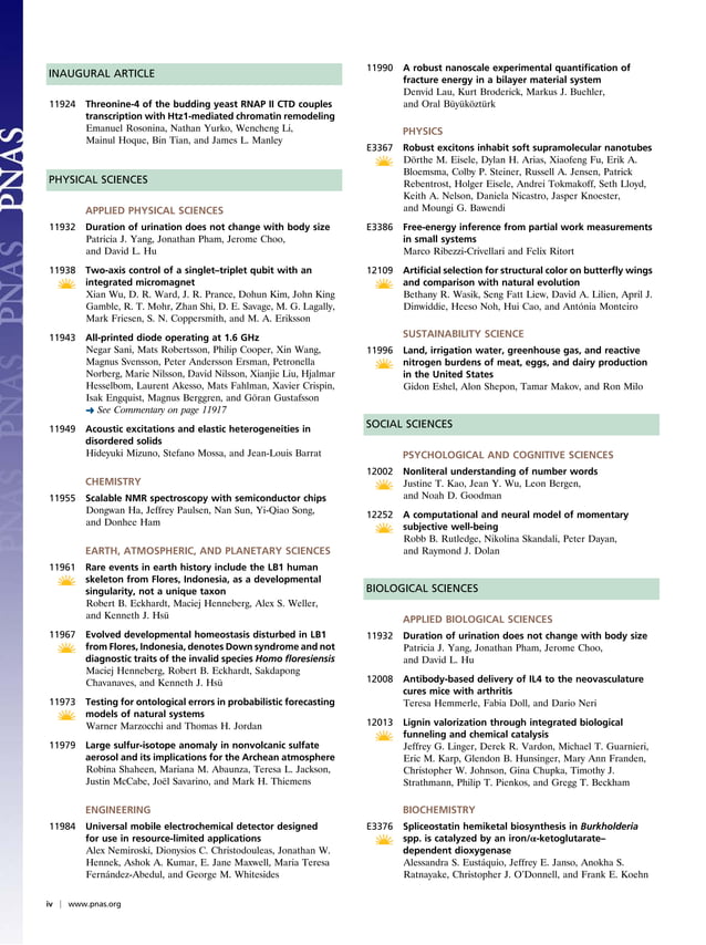 Table of Contents for PNAS August 19, 2014 vol. 111 no. 33. | PDF