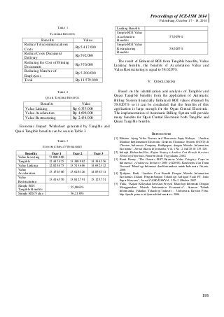 Information Economics Cost-Benefit Analysis on Automatic Billing System ...
