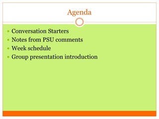 33. conversation starters, group project introduction | PPT