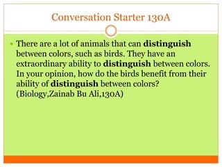 33. conversation starters, group project introduction | PPT