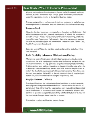 33.1.037 Insourcing a Procurement Department Case Study | PDF
