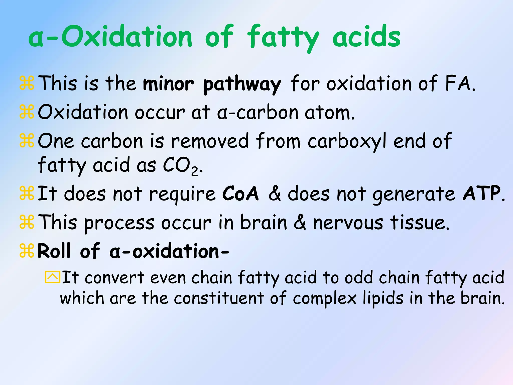 Oxidation of fatty acids | PPSX