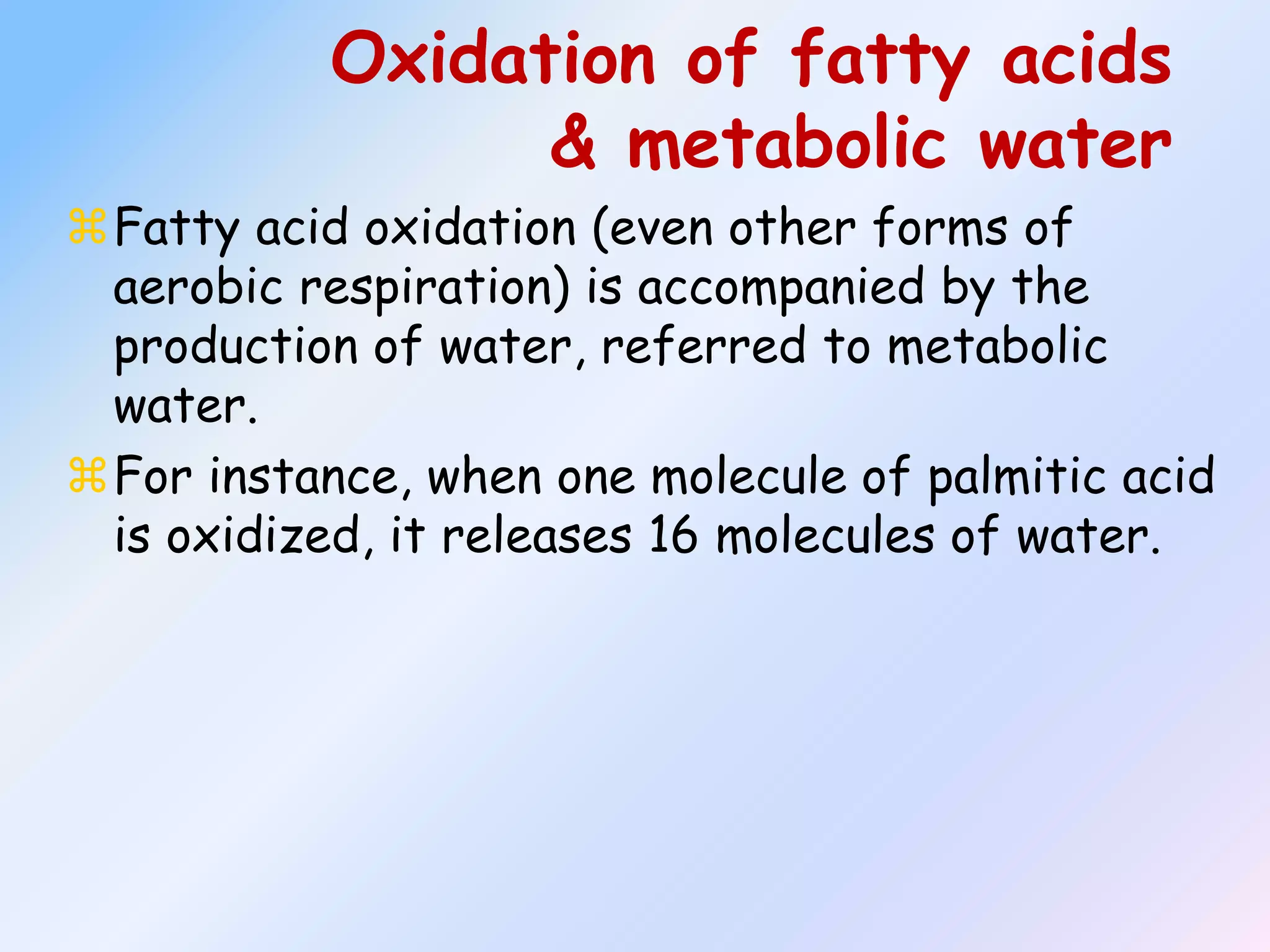 Oxidation of fatty acids | PPSX