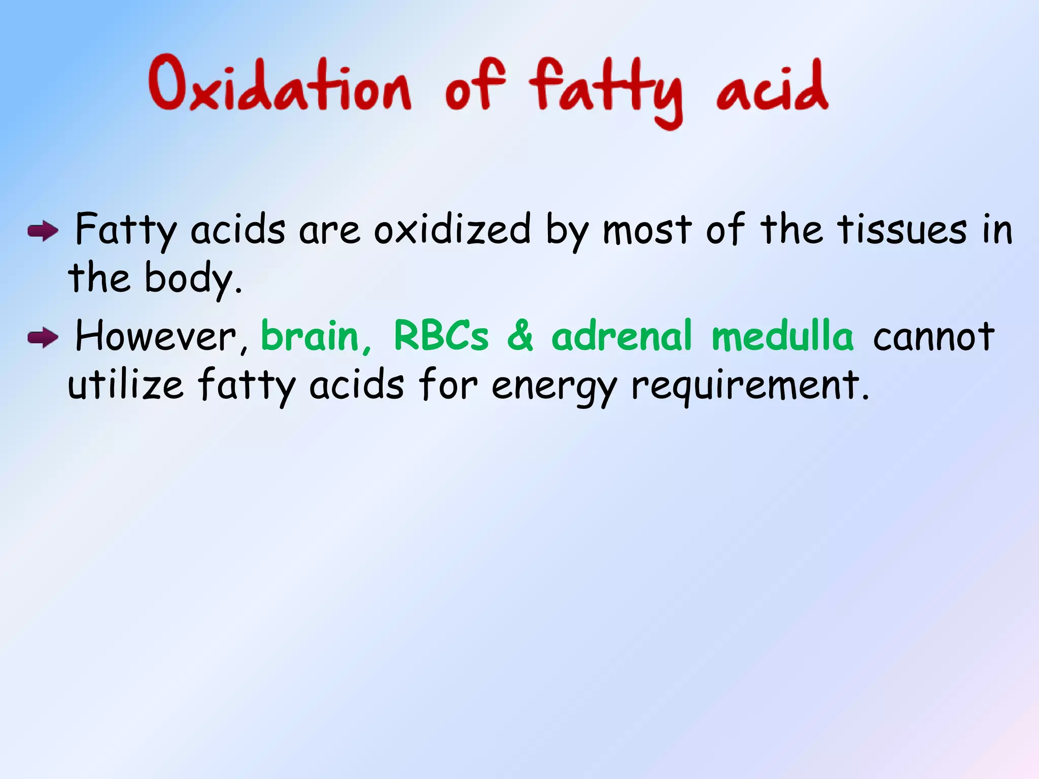 Oxidation of fatty acids | PPSX