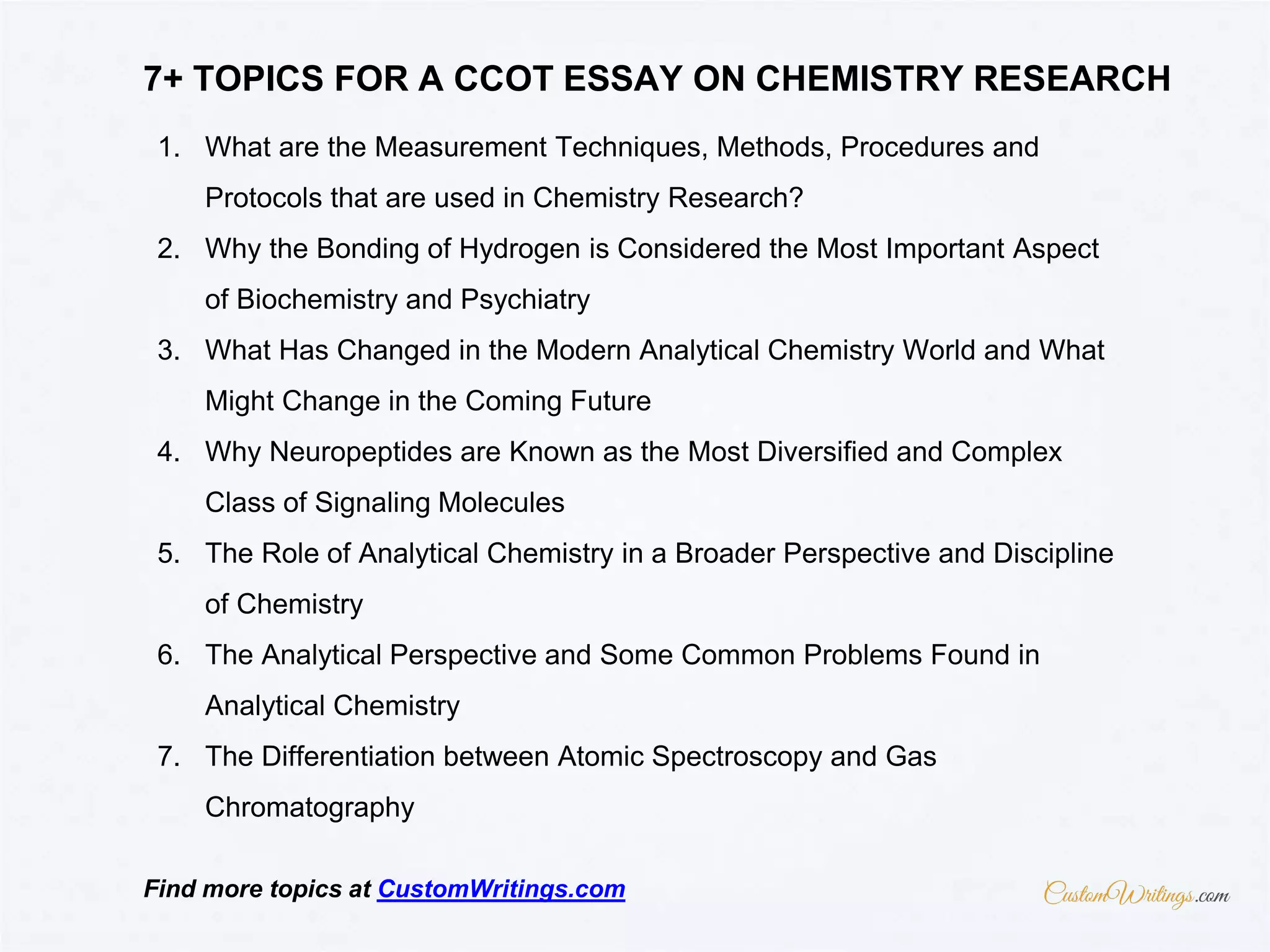 COMPLETE GUIDE ON WRITING A CCOT ESSAY ON CHEMISTRY RESEARCH | PPTX