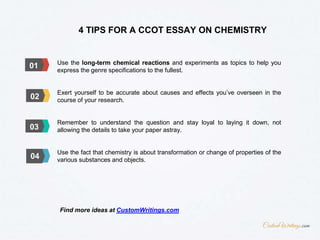 COMPLETE GUIDE ON WRITING A CCOT ESSAY ON CHEMISTRY RESEARCH | PPT