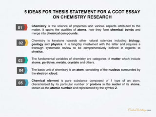COMPLETE GUIDE ON WRITING A CCOT ESSAY ON CHEMISTRY RESEARCH | PPT