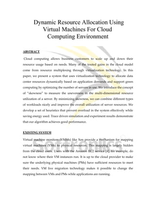 33. dynamic resource allocation using virtual machines | PDF | Cloud Computing | Internet