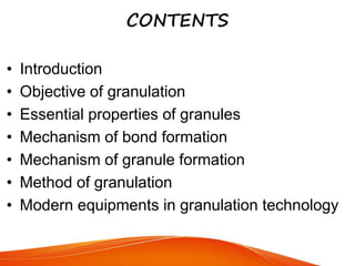 Granulation and Modern Equipments | PPTX