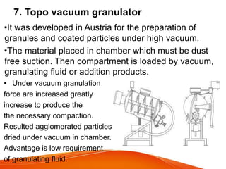 Granulation and Modern Equipments | PPTX