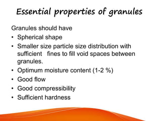 Granulation and Modern Equipments | PPTX