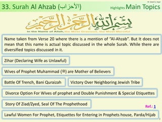 Al Quran (Chapter 33): Surah Al Ahzab [The Confederates] | PDF