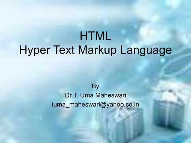 Computer language - HTML (Hyper Text Markup Language) | PPT