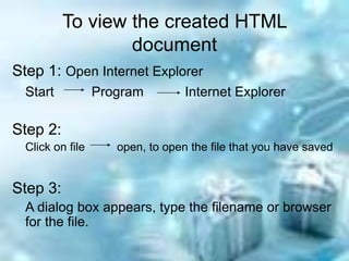 Computer language - HTML (Hyper Text Markup Language) | PPT