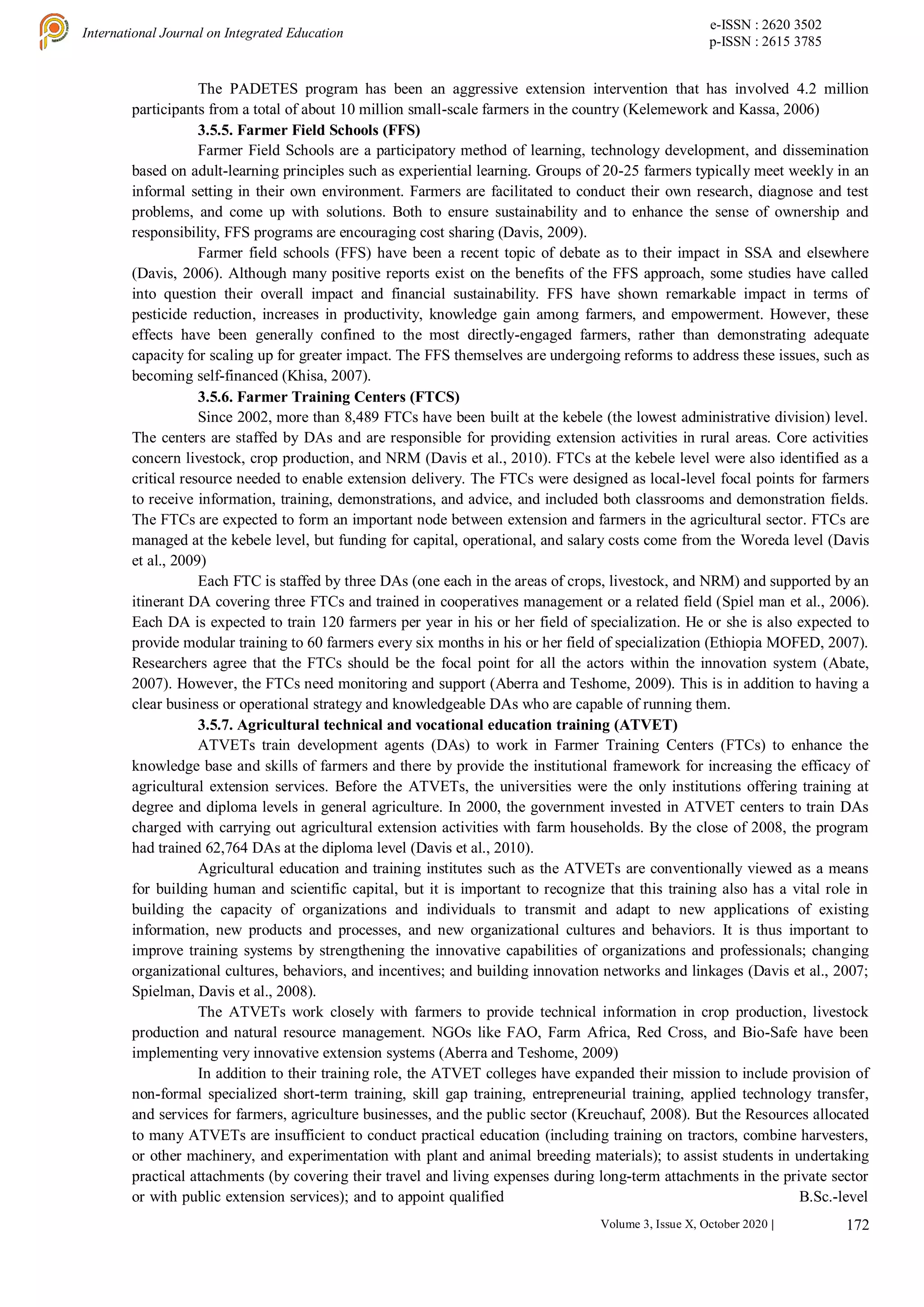 A Seminar Title On the History and Evolution of Agricultural Extension ...