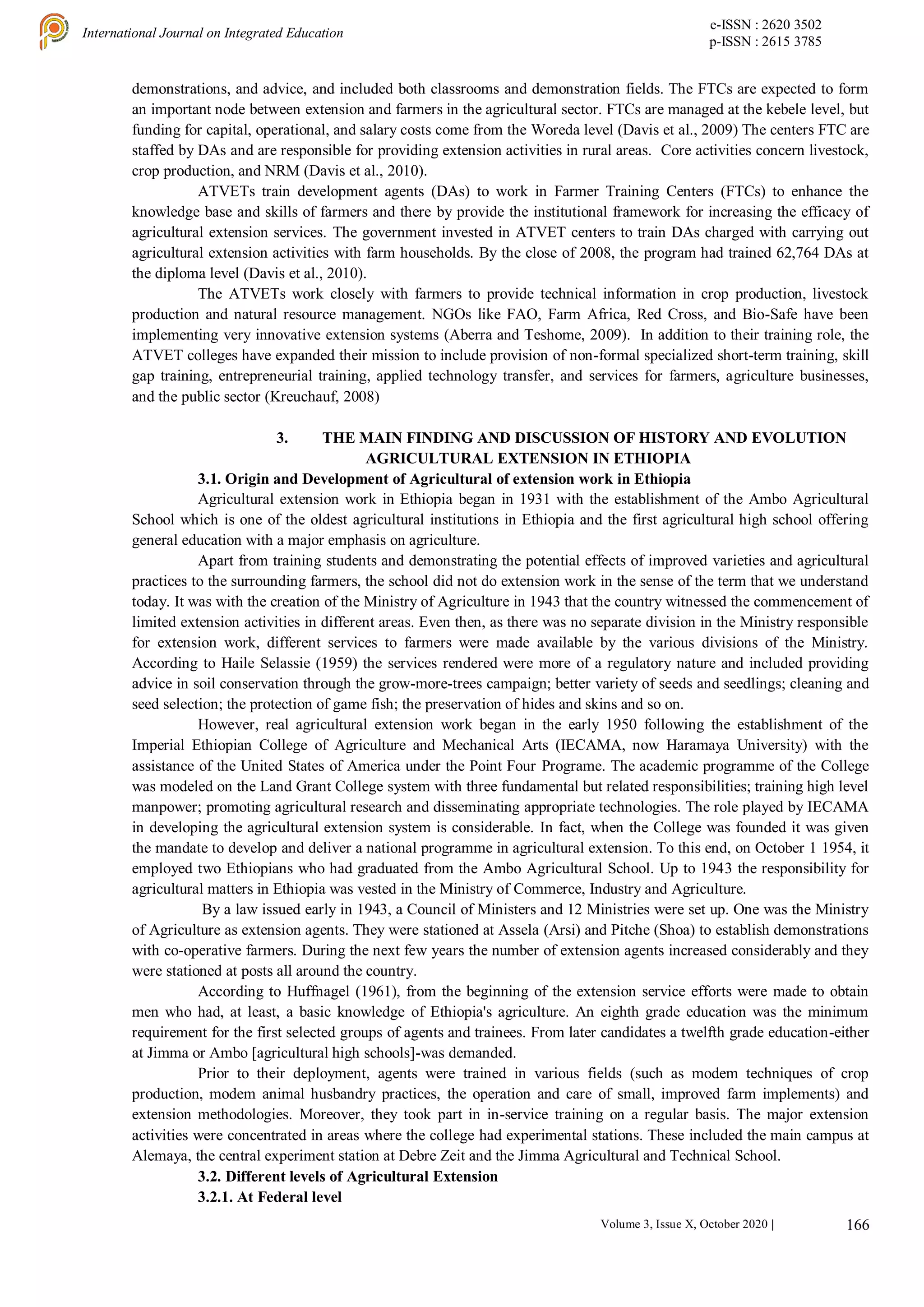A Seminar Title On the History and Evolution of Agricultural Extension ...