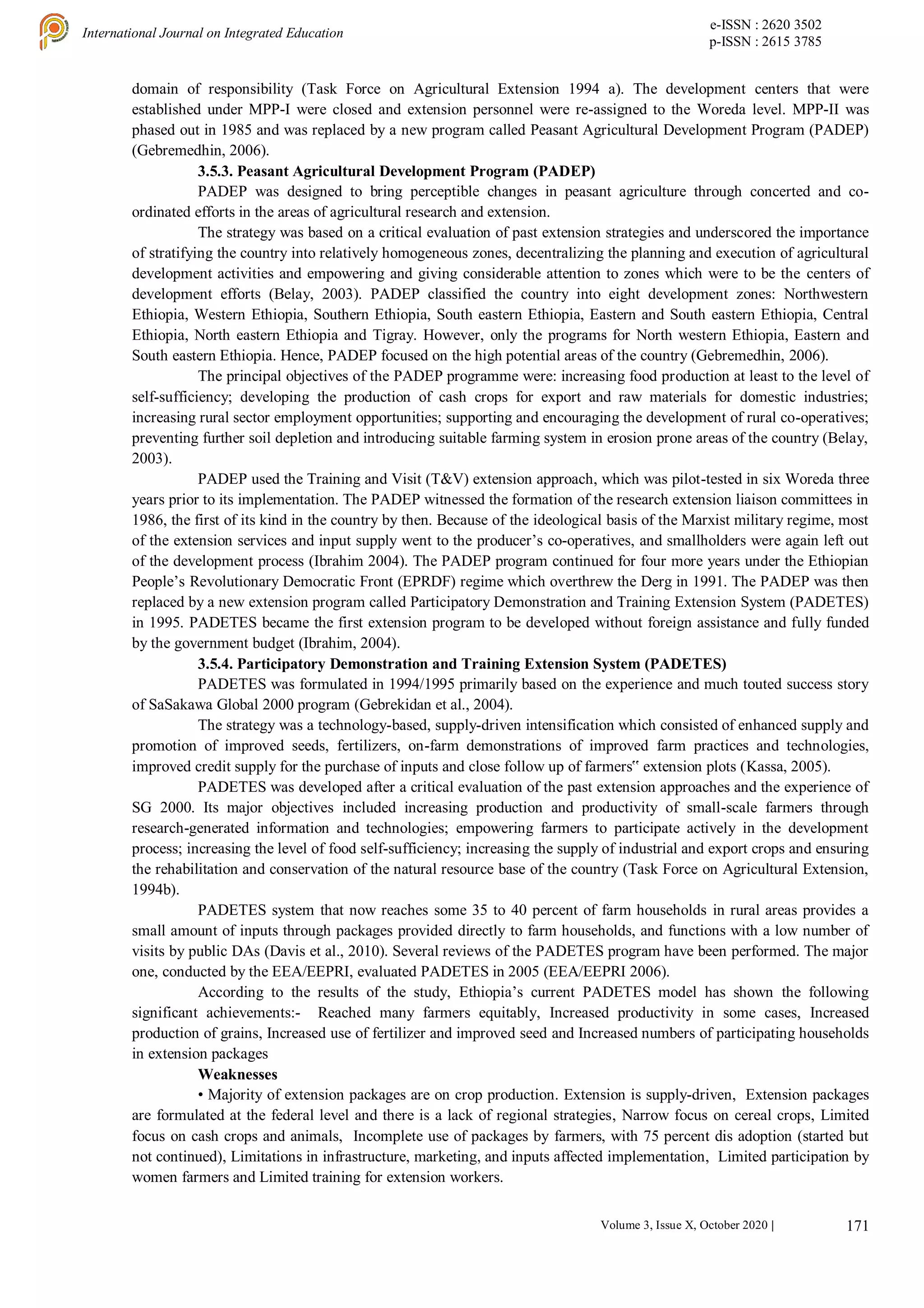 A Seminar Title On the History and Evolution of Agricultural Extension ...