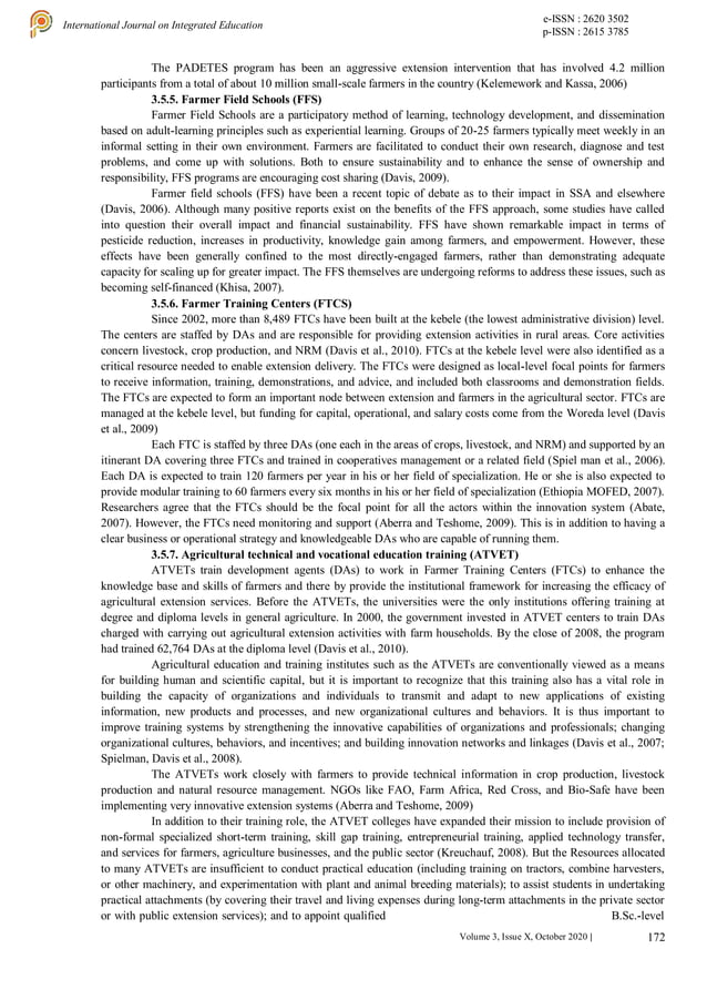 A Seminar Title On the History and Evolution of Agricultural Extension ...