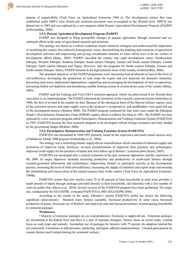 A Seminar Title On the History and Evolution of Agricultural Extension ...