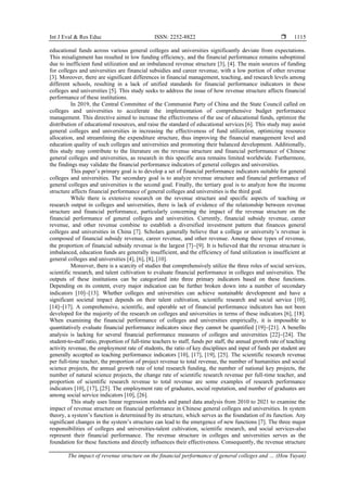 The impact of revenue structure on the financial performance of general ...