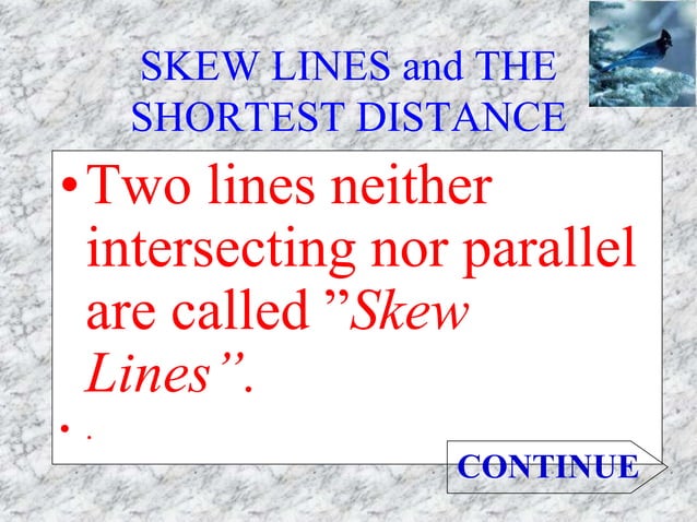 3 3-D Geometry - Skew lines & Shortest Distance.pptx | Physics | Science