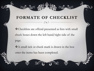 Checklist | PPTX | Educational Assessment | Education