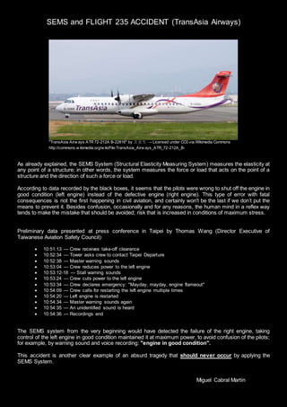 33 sems and flight 235 accident (trans asia airways) | PDF