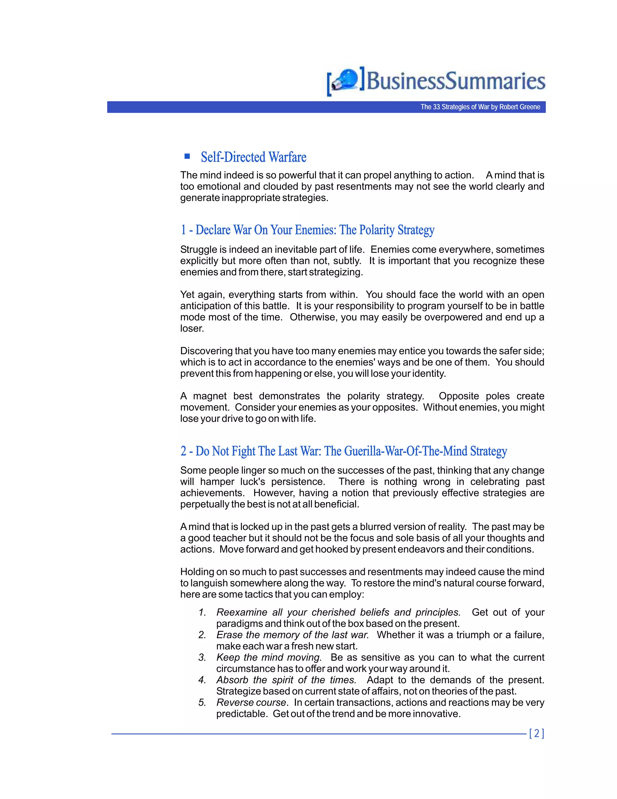 33 Strategies Of War | PDF