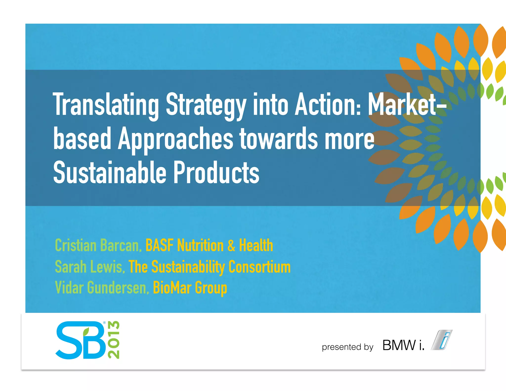 Translating Strategy into Action: Market-based Approaches towards more ...