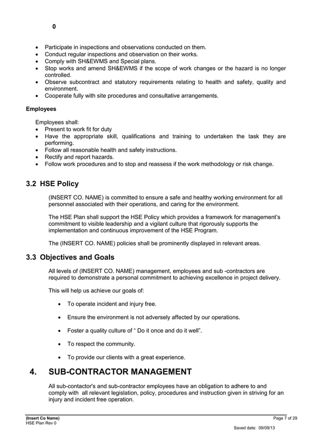 Health, Safety and Environmental Management Plan | PDF | Civil ...