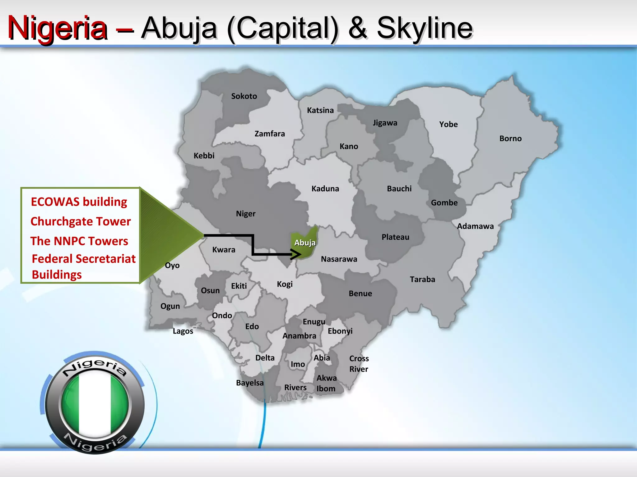 Nigeria States Powerpoint Map Templates | Nigeria Powerpoint Map ...