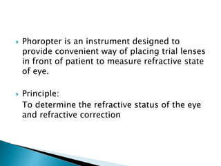 Phoropter; it’s definition, meaning and specifications | PPTX