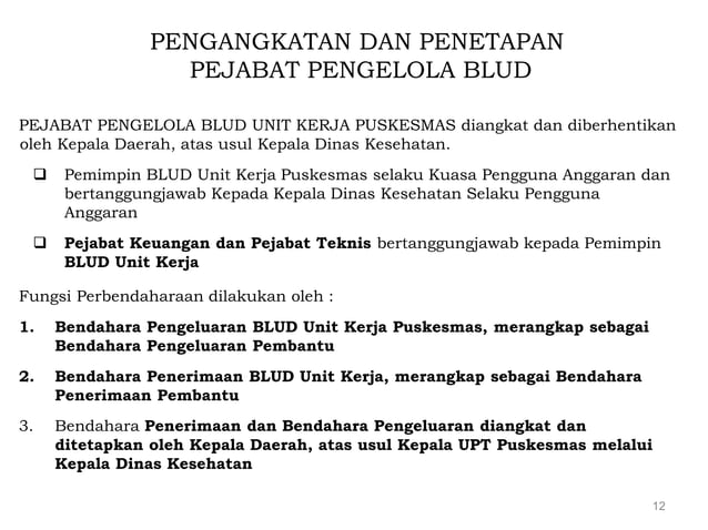 TUPOKSI-Pejabat-Pengelola-BLUD PUSKESMASppt | PPT