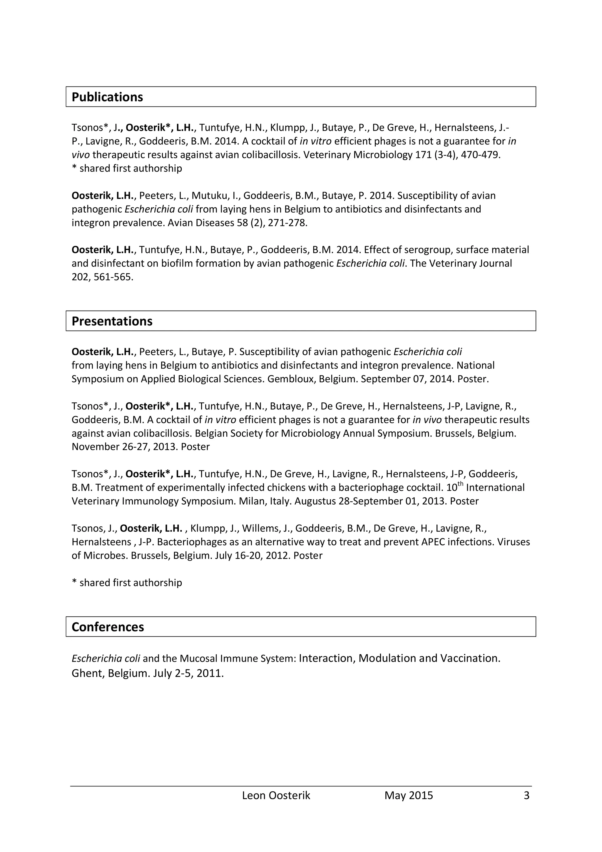 Curriculum vitae Leon Oosterik- English | PDF