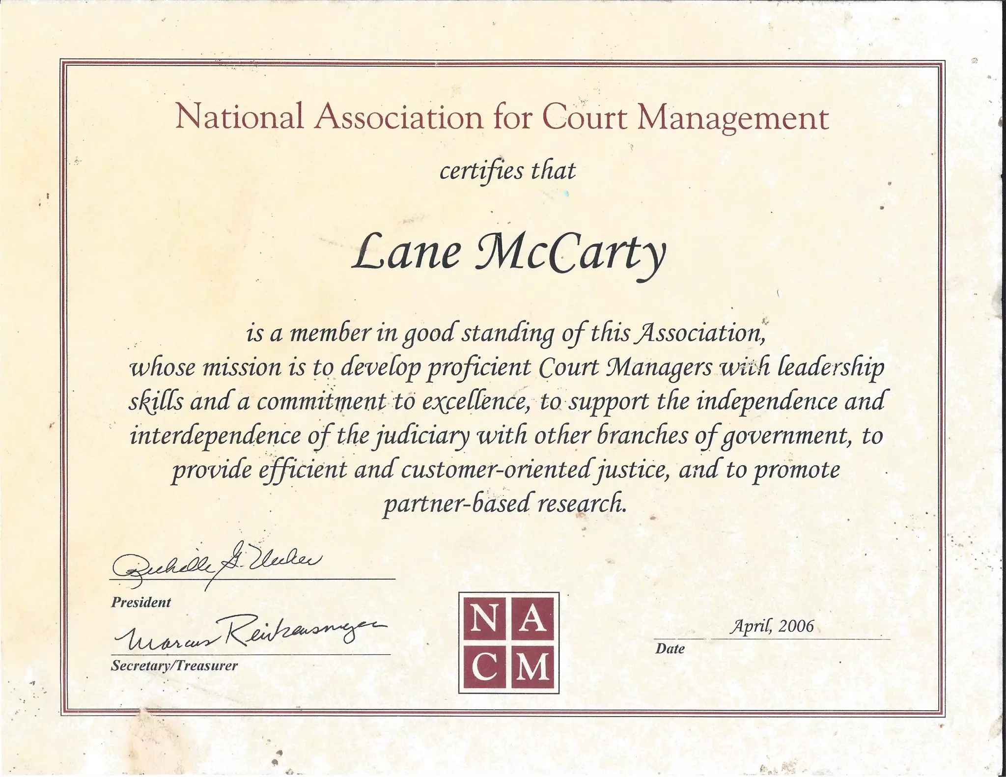 NACM Certificate | PPT