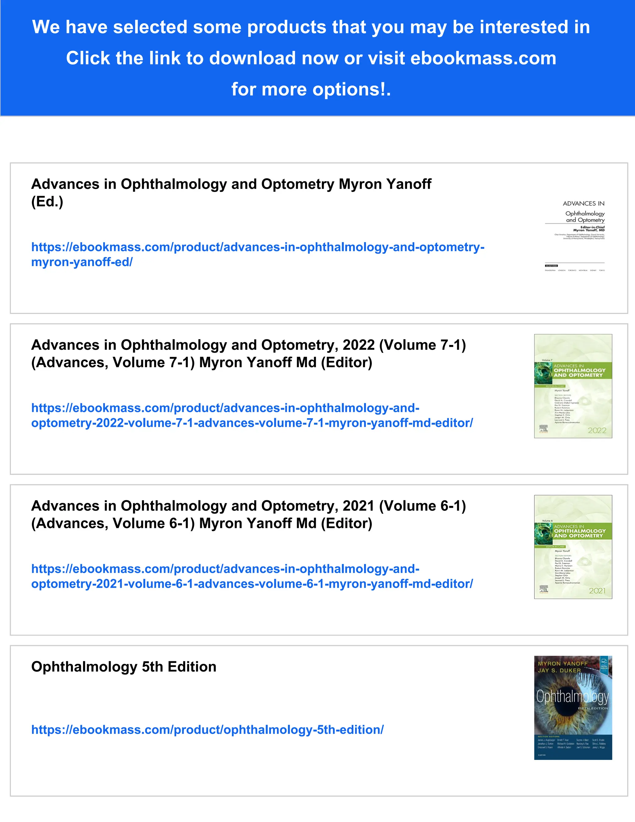 Ophthalmology 5th Edition Myron Yanoff (Lead Editor) | PDF