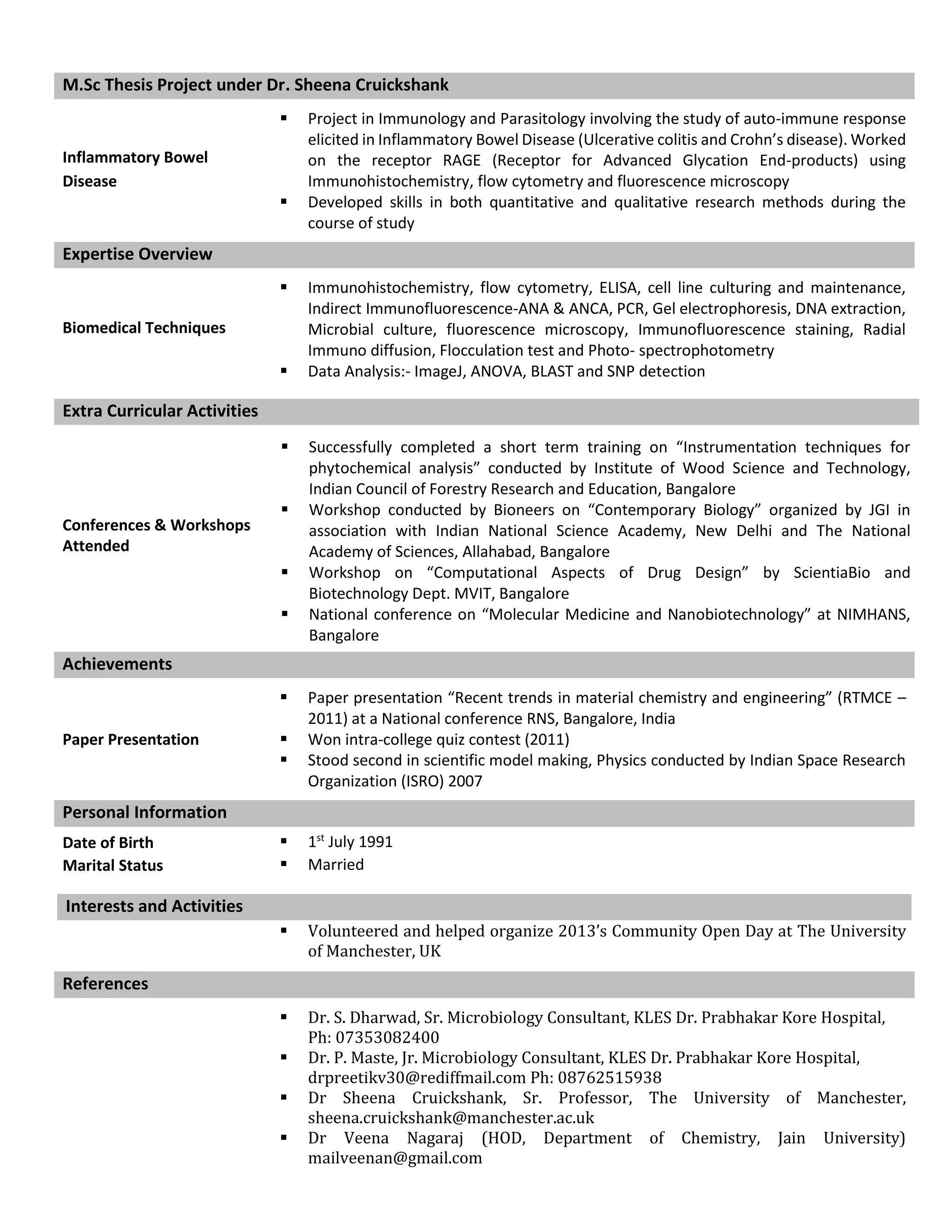 Anusha S Daragshetti Resume | PDF