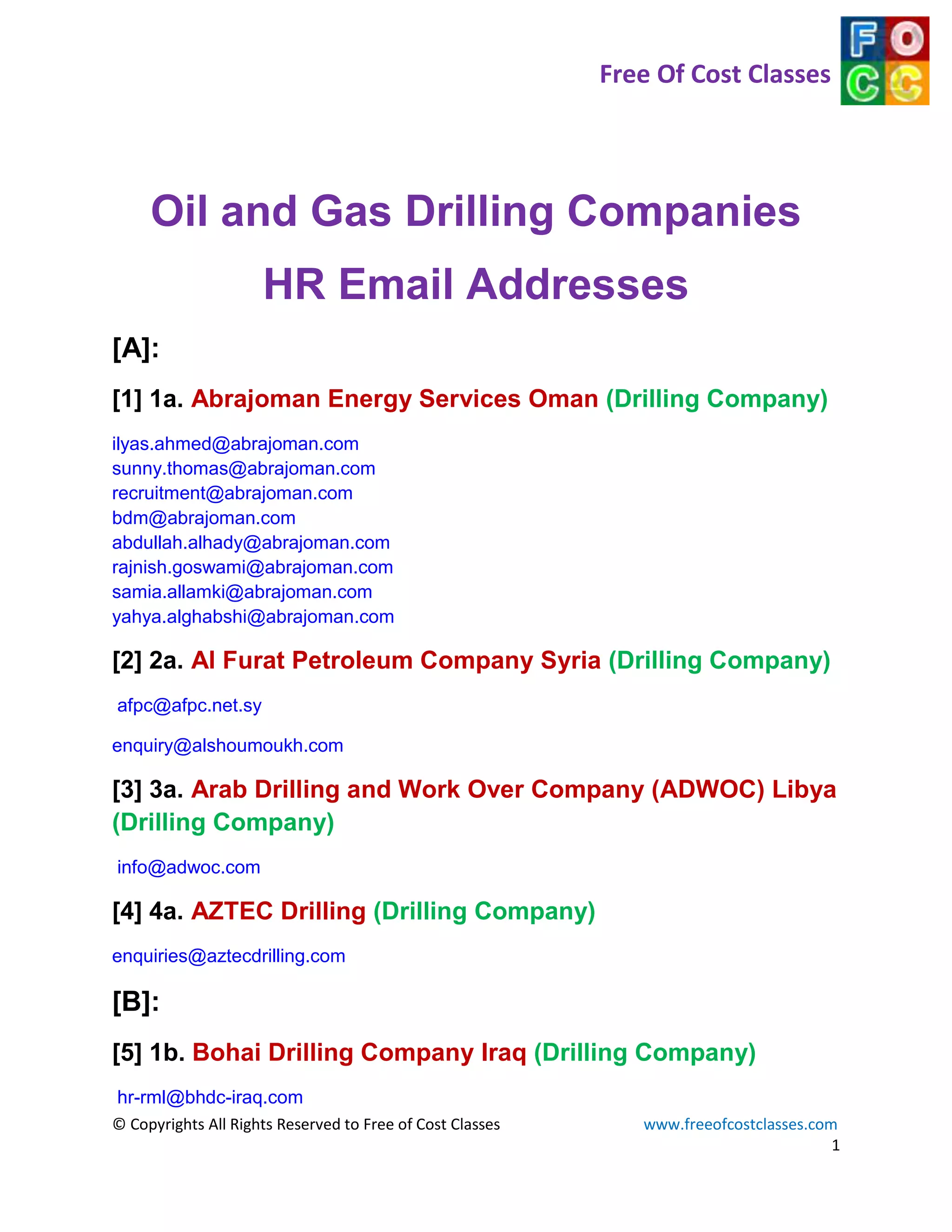 330909070 oil-and-gas-driling-companies-hr-email-addresses | PDF