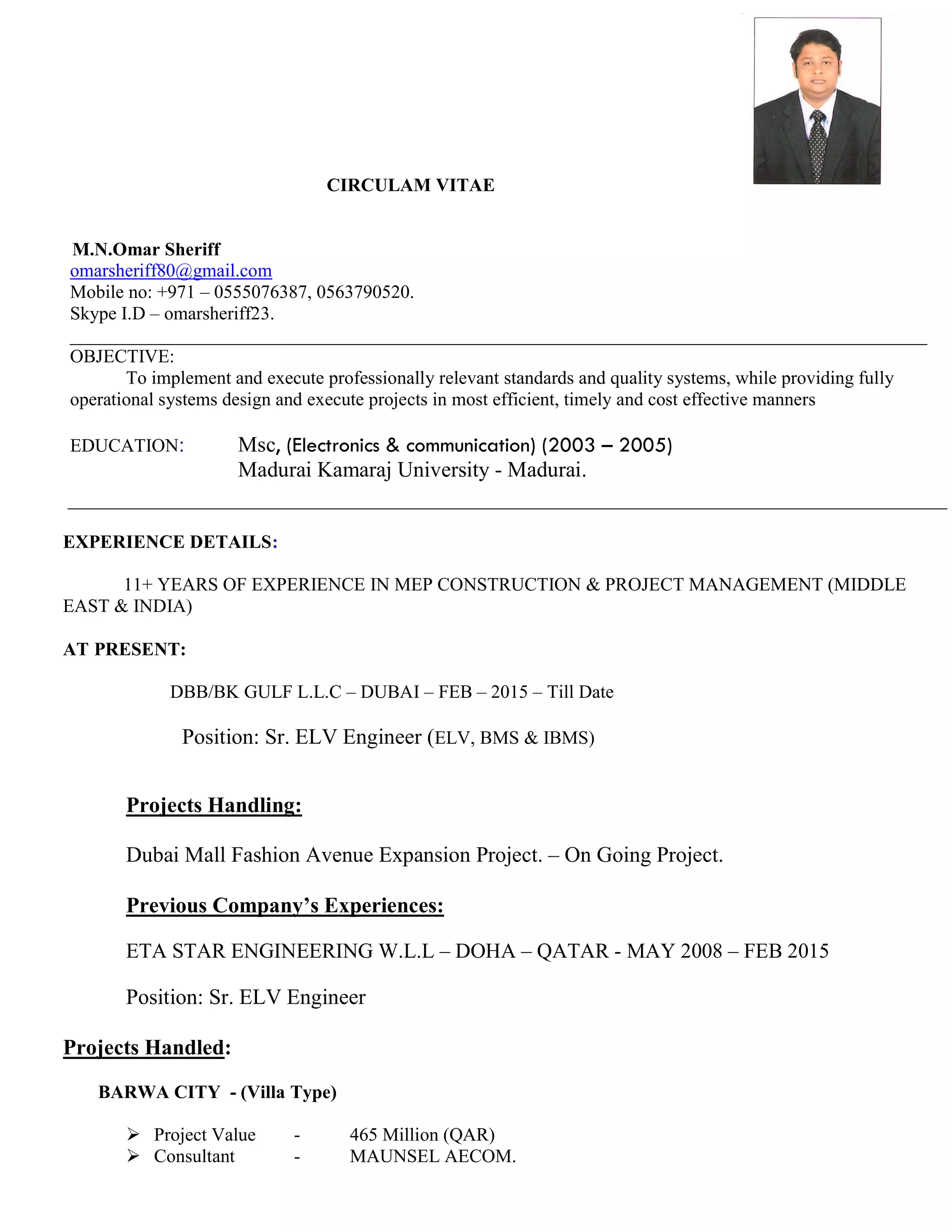 CV - ELV ENGINEER | PDF